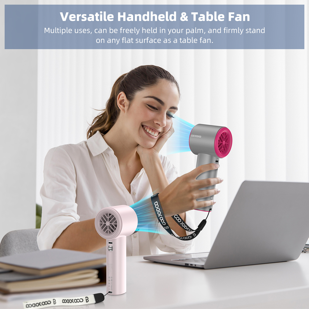 GOOJODOQ High Speed Handheld Fan Powered Portable Quiet Operation ...