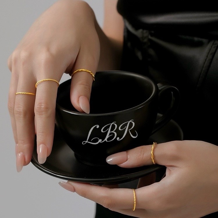 916 Original Double Line Ring Female Cross Rotating Pattern Ring ...