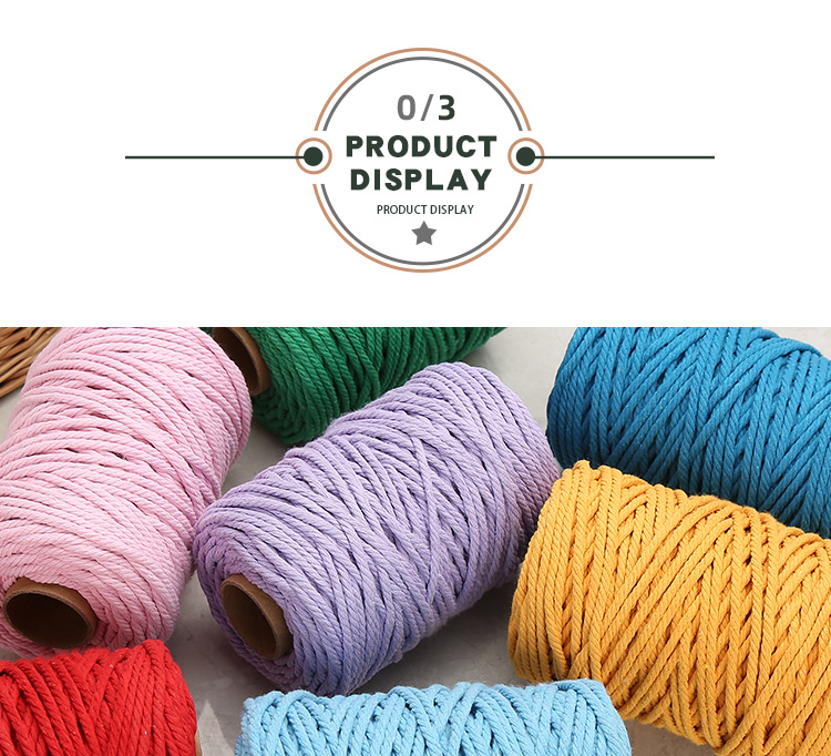 4mm 100m Colorful Cotton Thread Rope Handmade DIY Braided Polyester ...