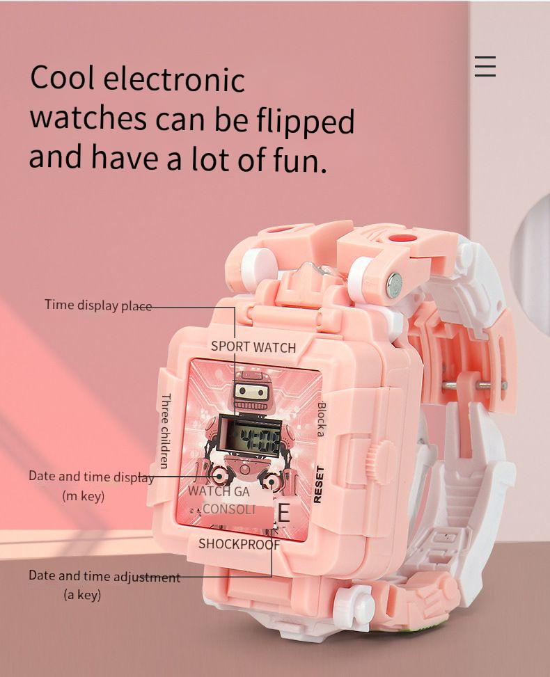 Deformable robot watch children's educational game watch kindergarten ...