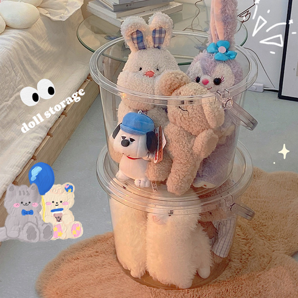 Transparent Timba with Lid Plastic Bucket Timba with Dipper and Basin ...