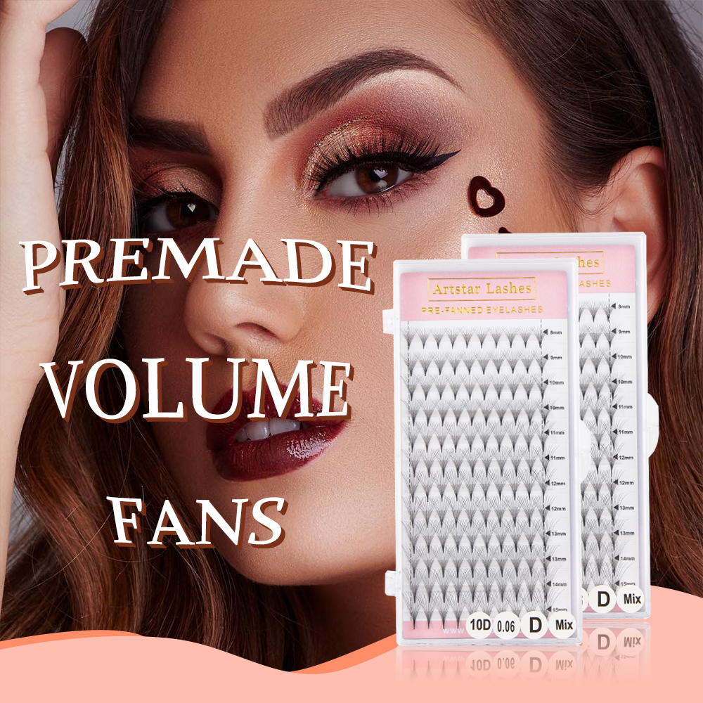 ARTSTAR 4D 5D 6D 8D 10D 12Rows Premade Volume Fans Lash Extensions 8-15mm Long Stem Professional ...