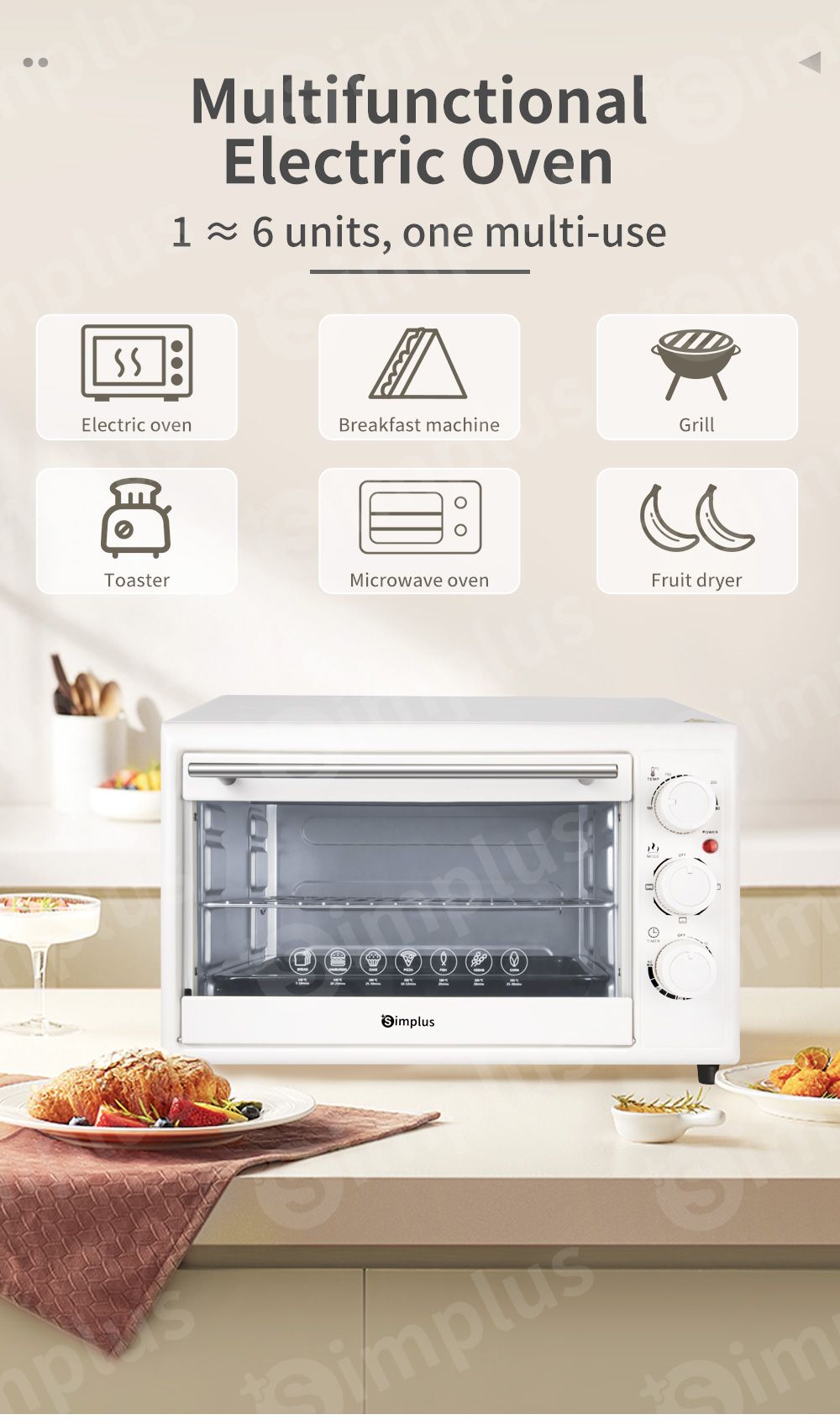 Simplus Oven Multi-function Baking Machine Household Countertop Oven ...