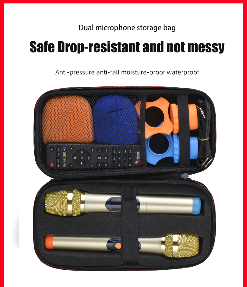 Portable Wireless Dual Microphone Storage Bag with Zipper Organizing ...