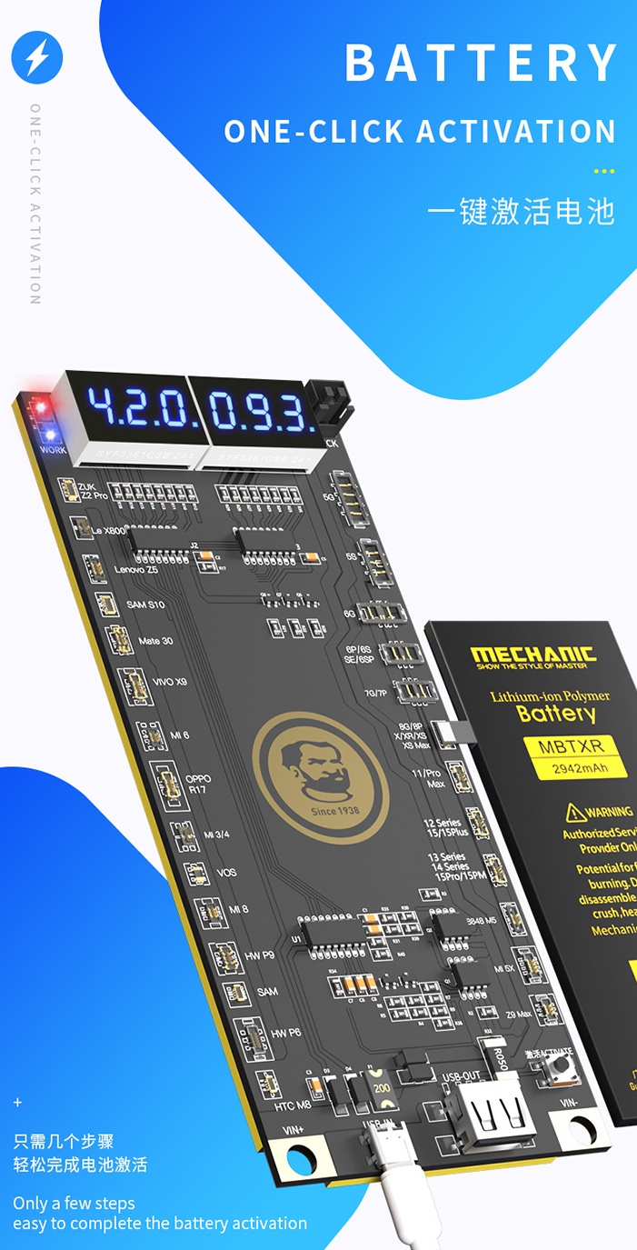 MECHANIC BA27 Battery Activation Detection Board Battery Fast Charge ...