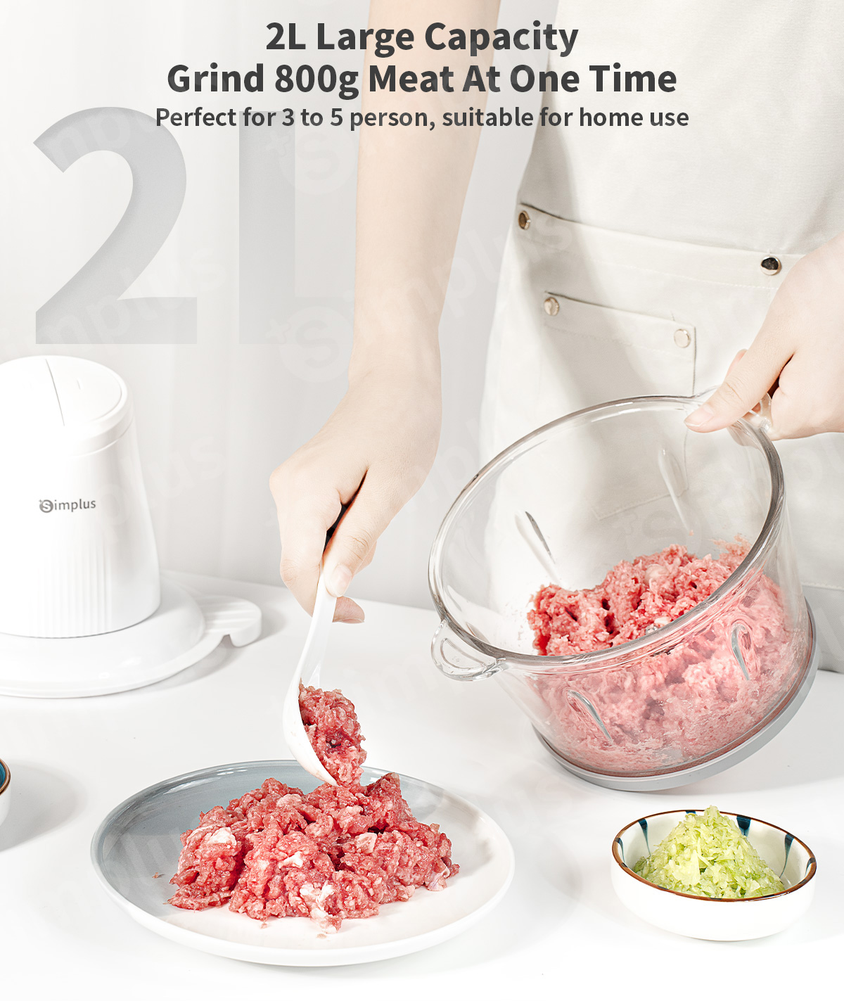 Simplus Electric Meat Grinder Chopper and Blender Multifunctional Food ...