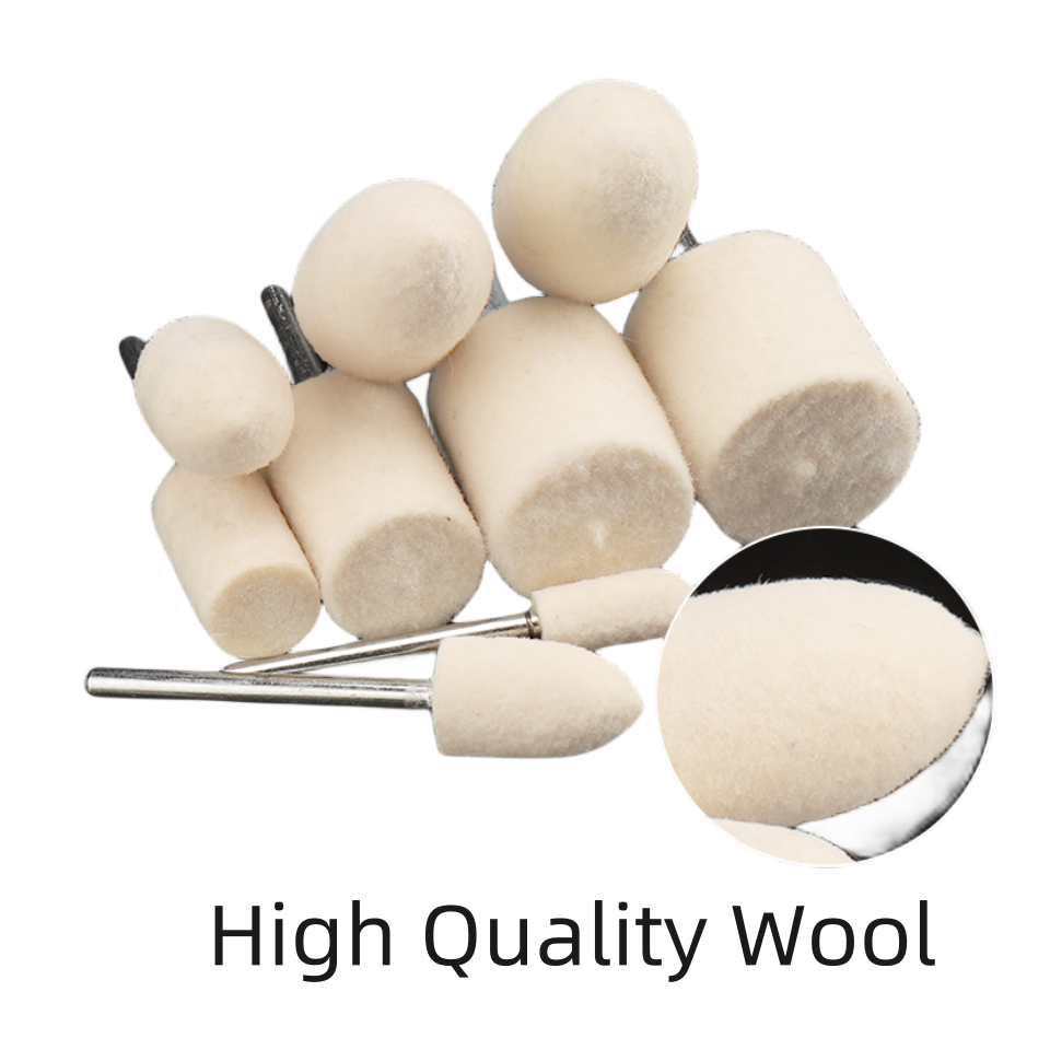 Wool felt polishing 3mm Shank mounting point mirror polishing tool ...