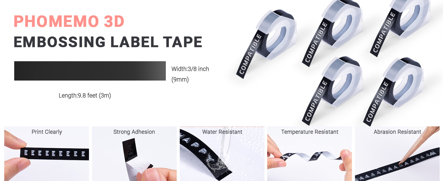 Phomemo 3D Embossing Label Maker E975 Portable Manual Labeling Machine ...