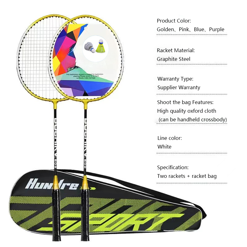 2 Piece Badminton Racket Set Professional Training Durable Recreational ...