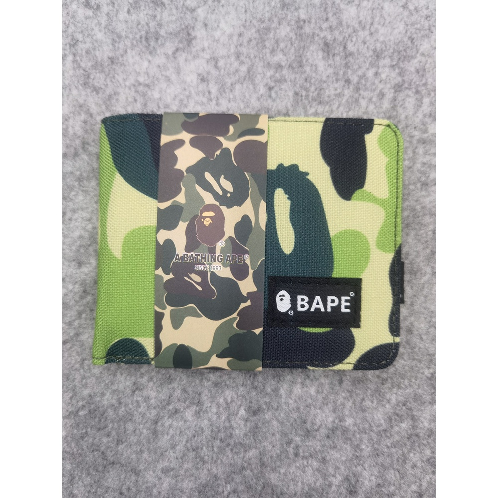 Bape Camo Short Wallet Men's and Women's Folding Canvas Card Bag Zero ...