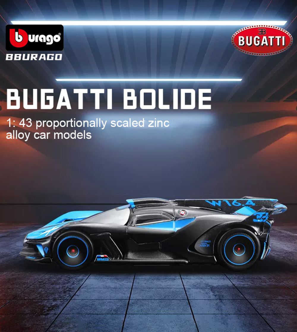 Bburago1:43 Bugatti Bolide Supercar Alloy Car Model With Acrylic Box ...