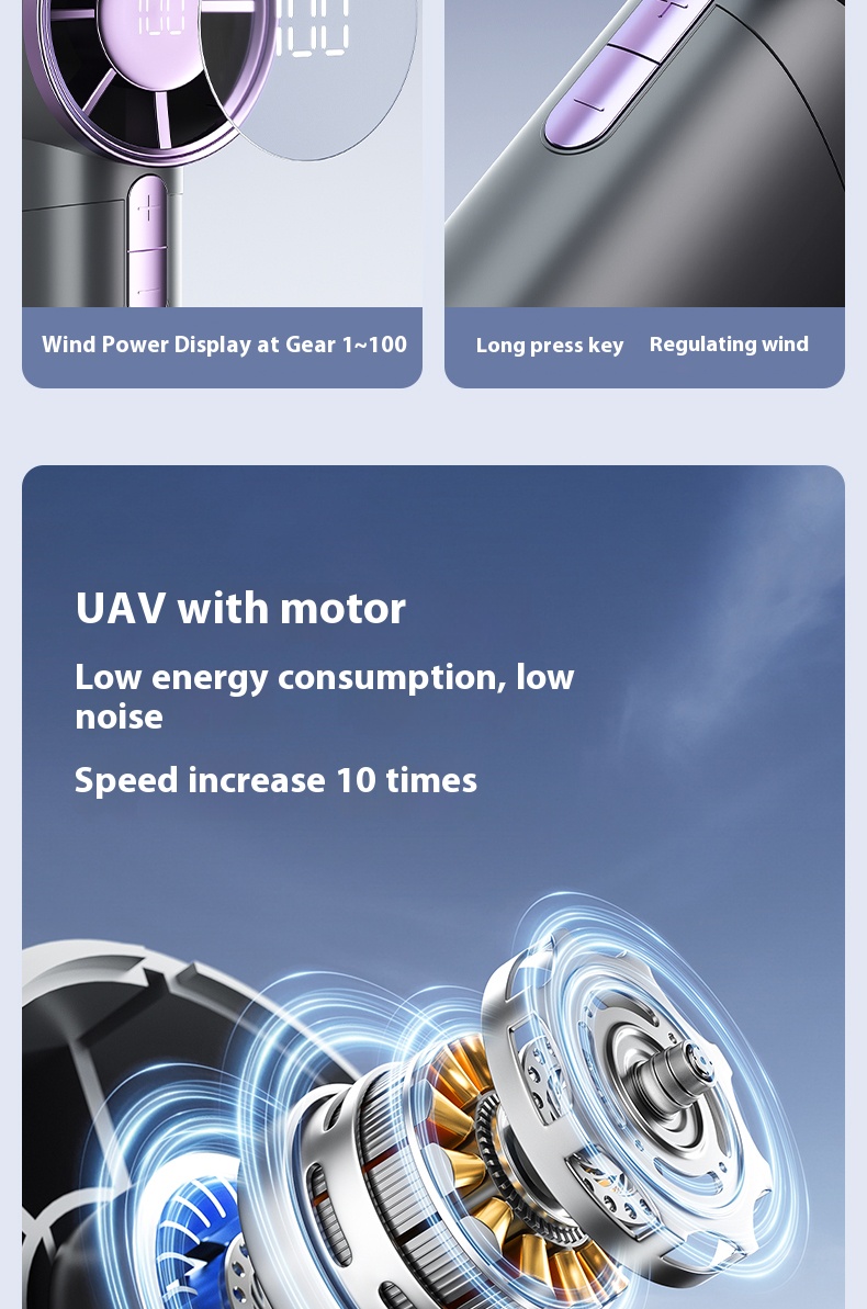 DUUGU high speed fan mini fan rechargeable fan handheld electric fan ...