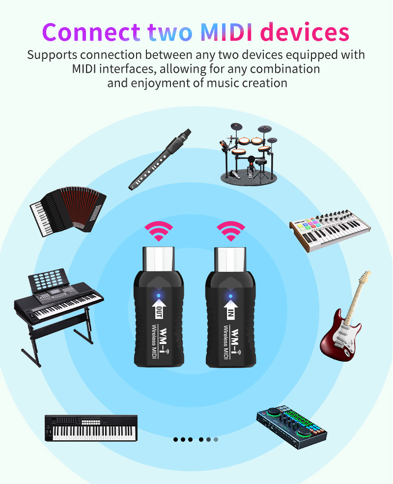 Audio Wireless MIDI Connector Adapter MIDI Mate Ultra Low Latency ...