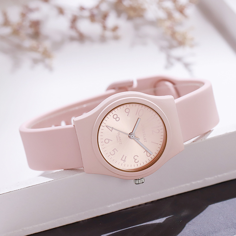Simple and casual, small and fresh candy colored student watch ...