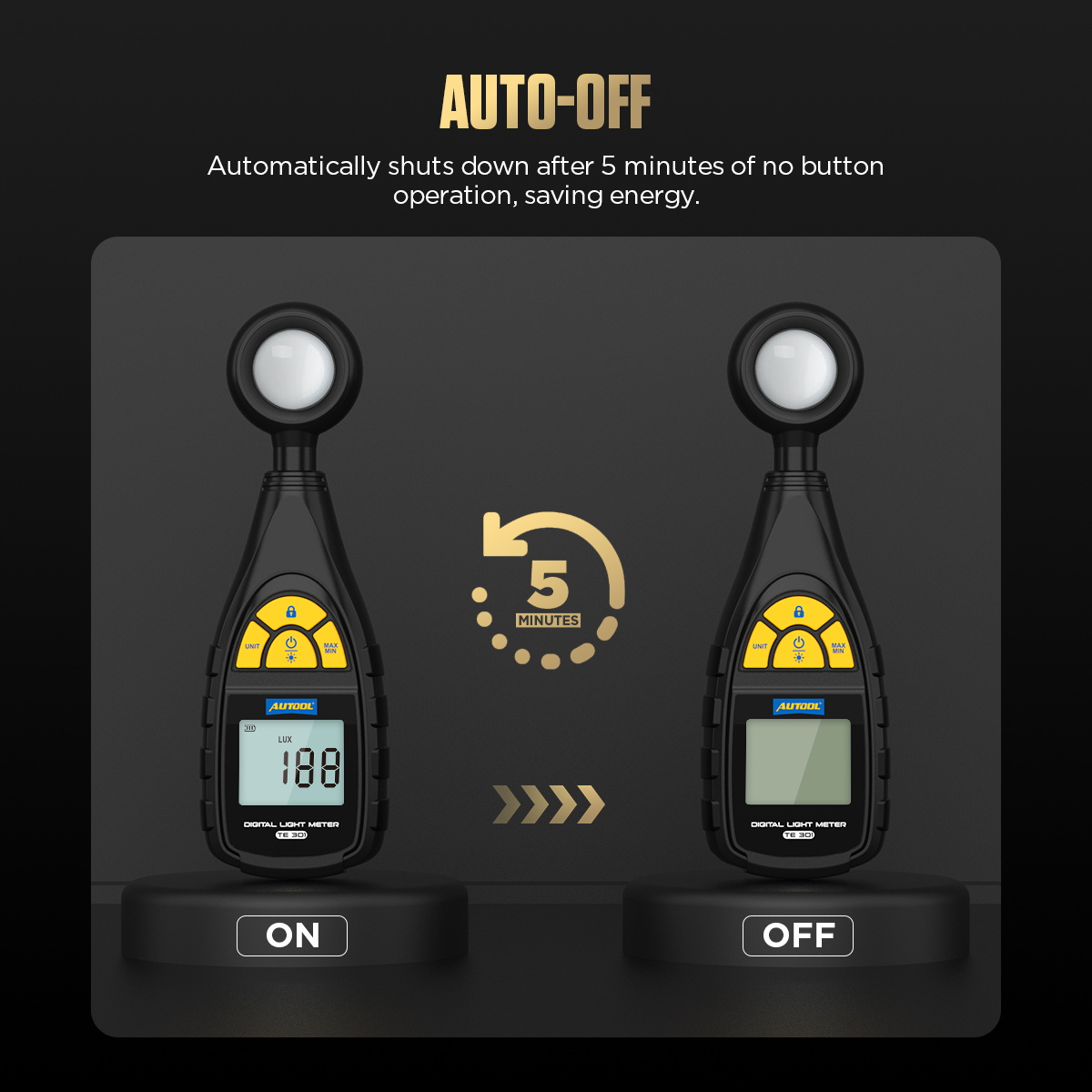 AUTOOL TE301 Digital light meter Digital LED Lux Meter Handheld ...