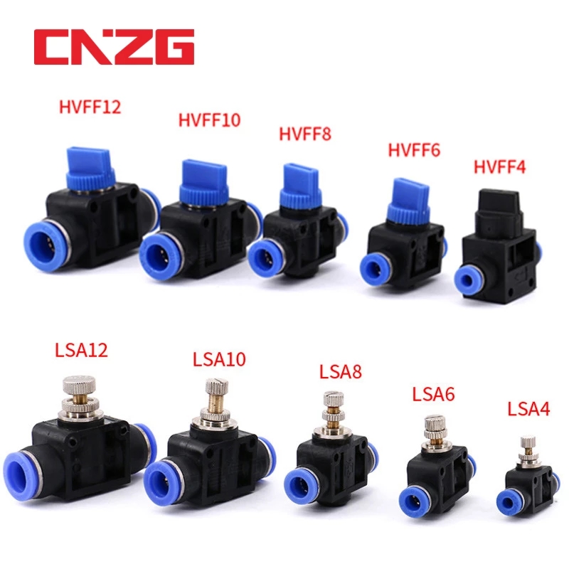 OD Air Pneumatic Hose Tube Hand Valve Valves 2 Way Flow Limiting Speed ...