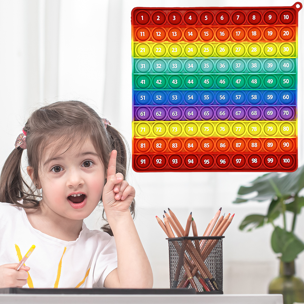 6.8in(17. 3cm) 1-100 Numbers Counting Fidget Pop Toys Stationery Math ...