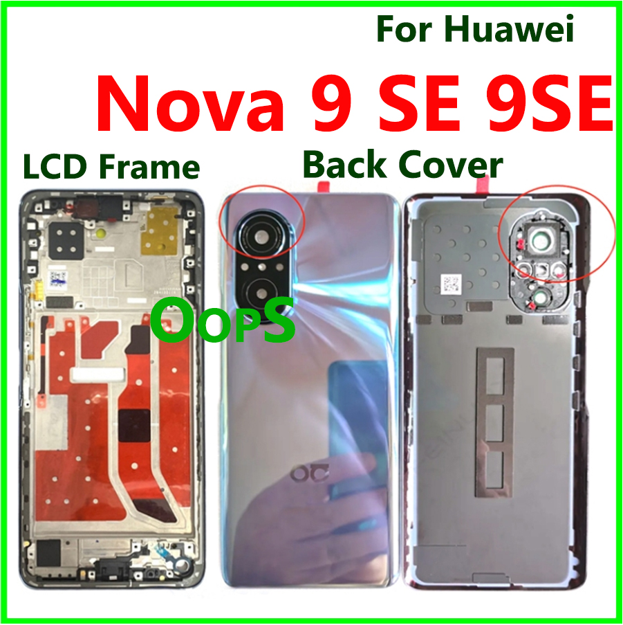 For HUAWEI Nova 9 SE 9SE LCD Front Middle Frame Back Cover Battery Door ...