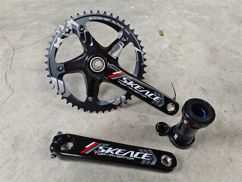 SKEACE Crankset Alumniun Alloy Fixed Gear Finely polished Crank 48T ...