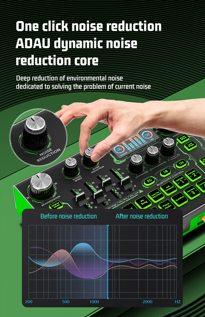 KOORFLY KF01 All in One 48V Live Sound Card Dynamic Microphone External ...