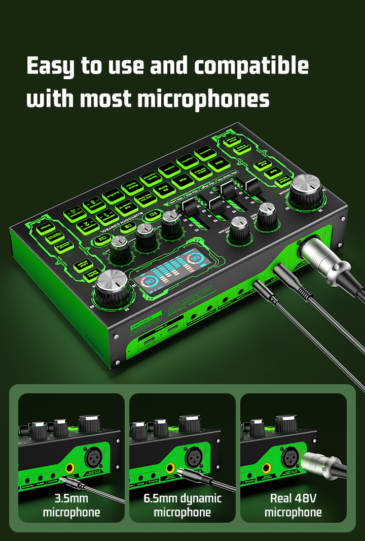 2025 Latest!! KOORFLY KF01 48V Live Sound Card Dynamic Microphone ...