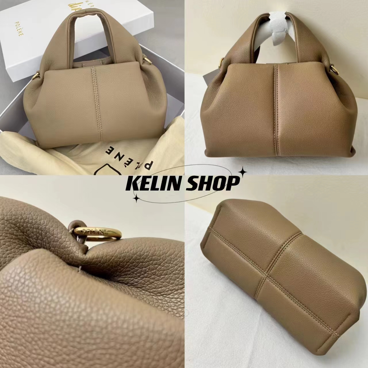 [with Original box] Polene Numero Neuf Genuine Leather Handbag ...