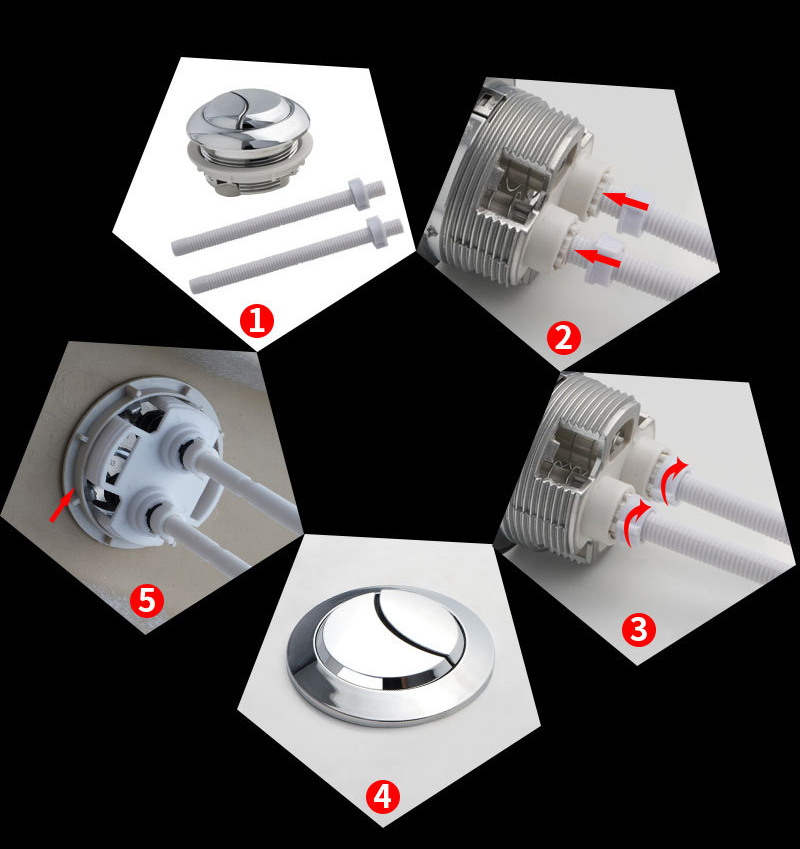 Toilet accessory button double press universal flush toilet suction ...