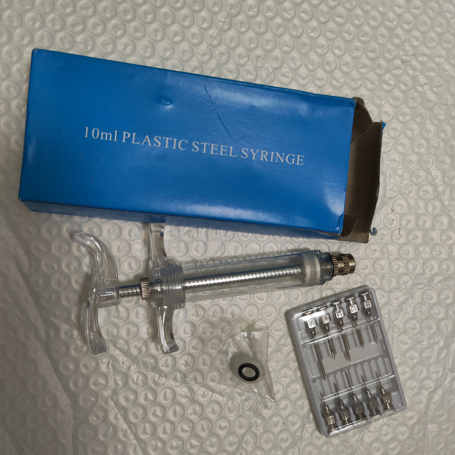 5ml/10ml Animal Syringe+10pcs Animal Mixing Needle 304 Stainless Steel ...