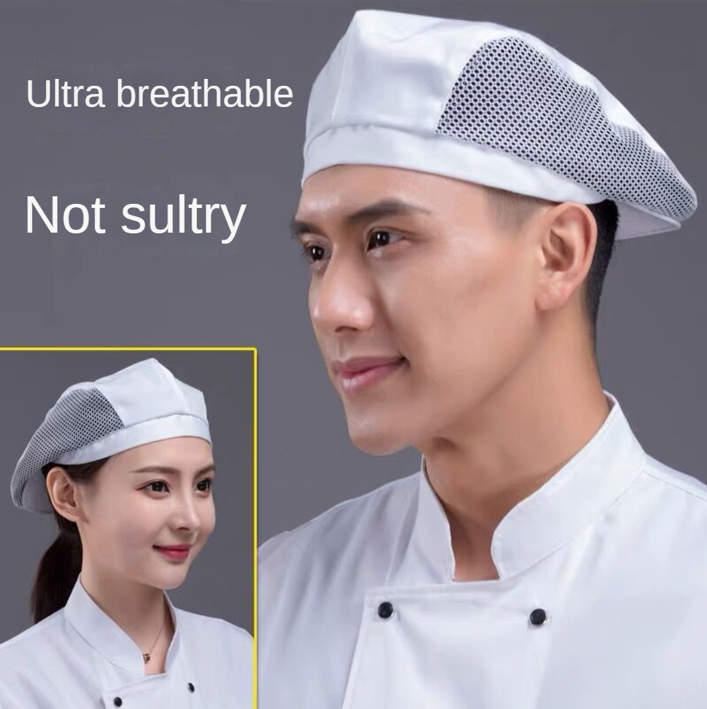 Ready Stock Customized LOGO chef hat breathable dustproof kitchen hat ...