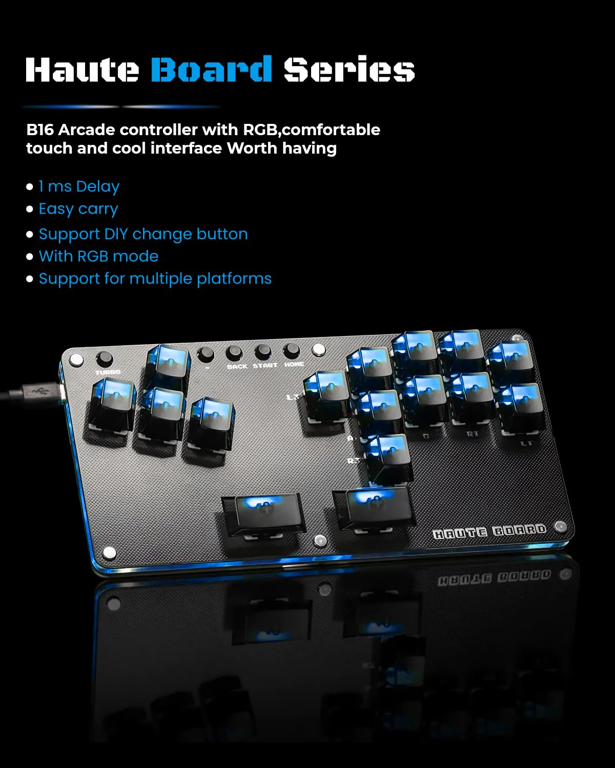 Haute 42 16Key All-Button Arcade Controller Gamerfinger with Turbo ...