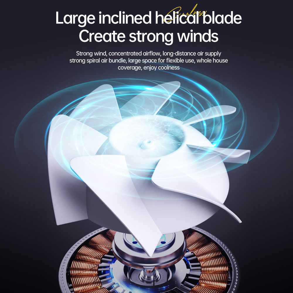 Turbo desktop fan high-speed mute with power display 120-level speed ...