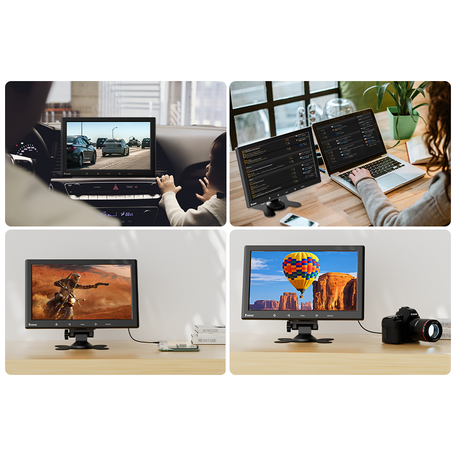 Eyoyo 10 inch Portable Monitor 7 inch 1024x600 Small HDMI Portable ...