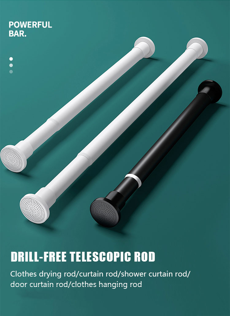 KEVE 50-280cm Multiple Sizes Shower Curtain Rod Adjustable Pole rod ...