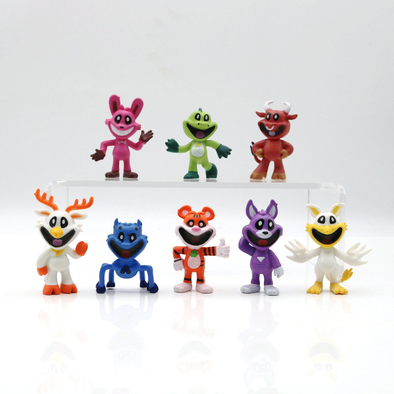 8Pcs/Set Smiling Critters 2 Figure Model Cartoon Bearhug Hopscotch ...