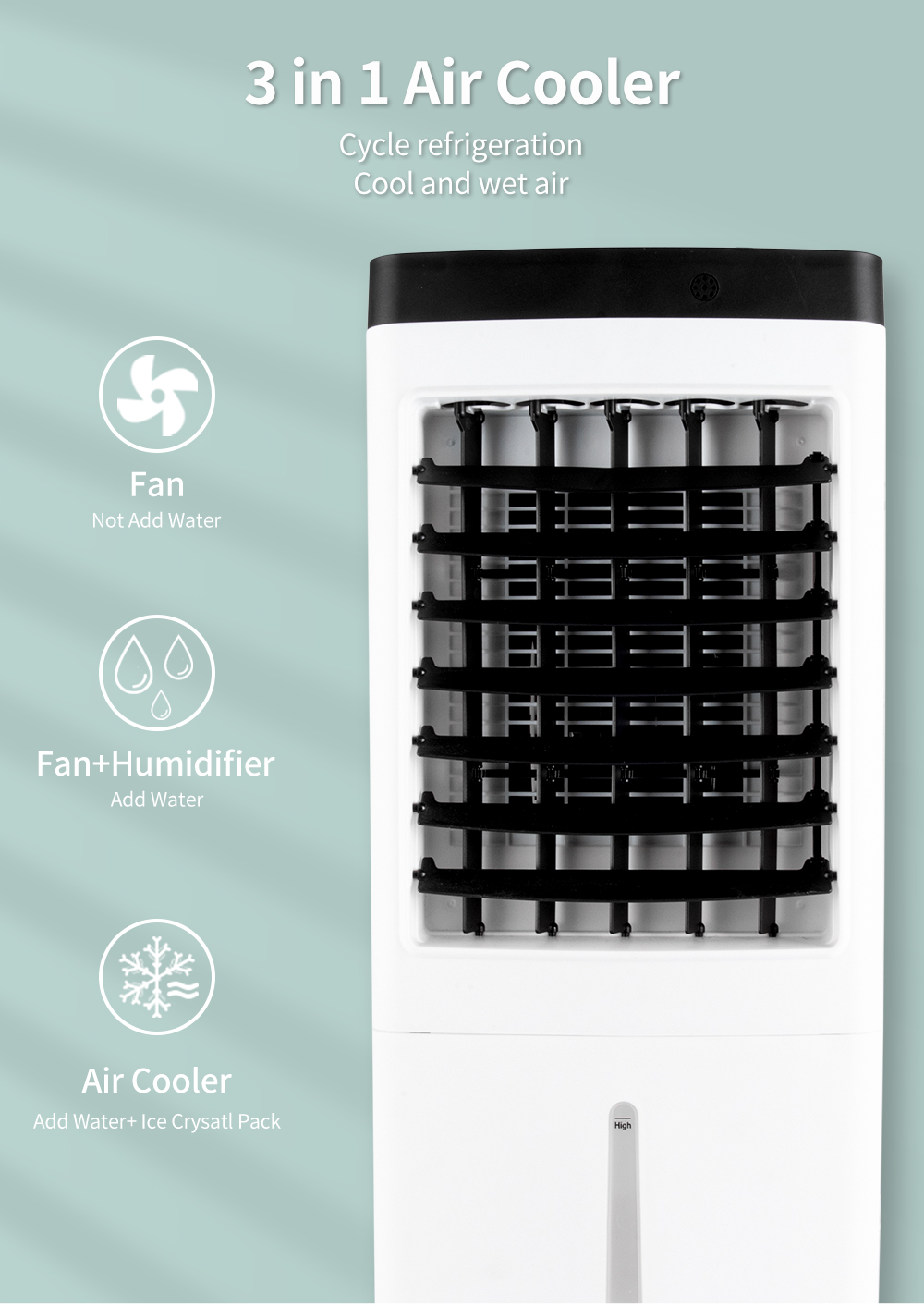 Simplus Air Cooling Fan 3 in 1 Air Cooler 10L Water Tank 3 Speed ...