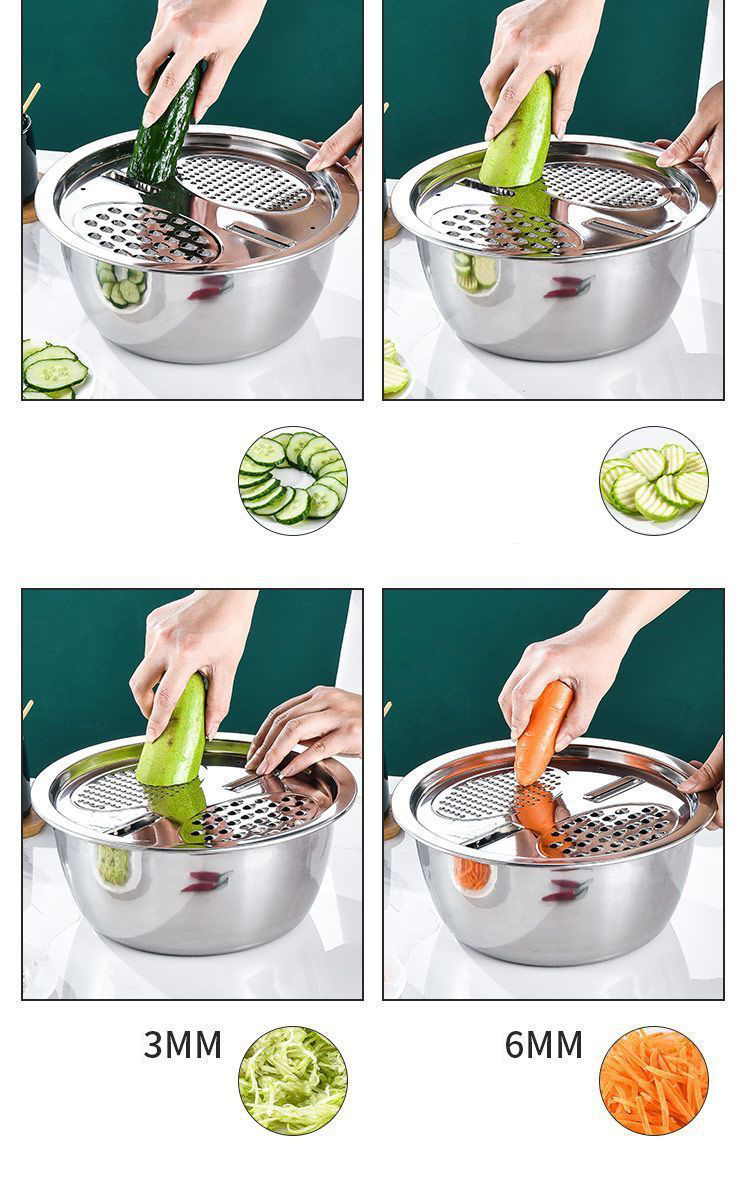 Stainless Steel Drain Basin Multi-functional Rice Washing Basin Slicing ...