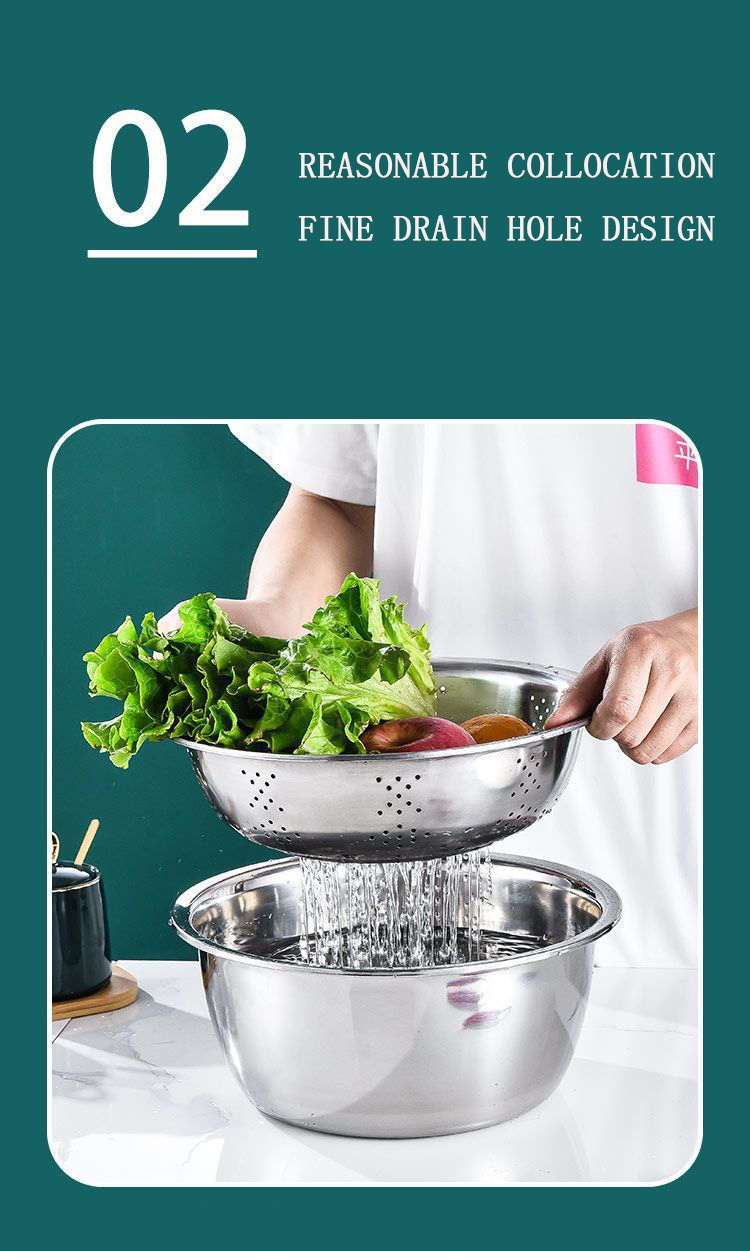 Stainless Steel Drain Basin Multi-functional Rice Washing Basin Slicing ...