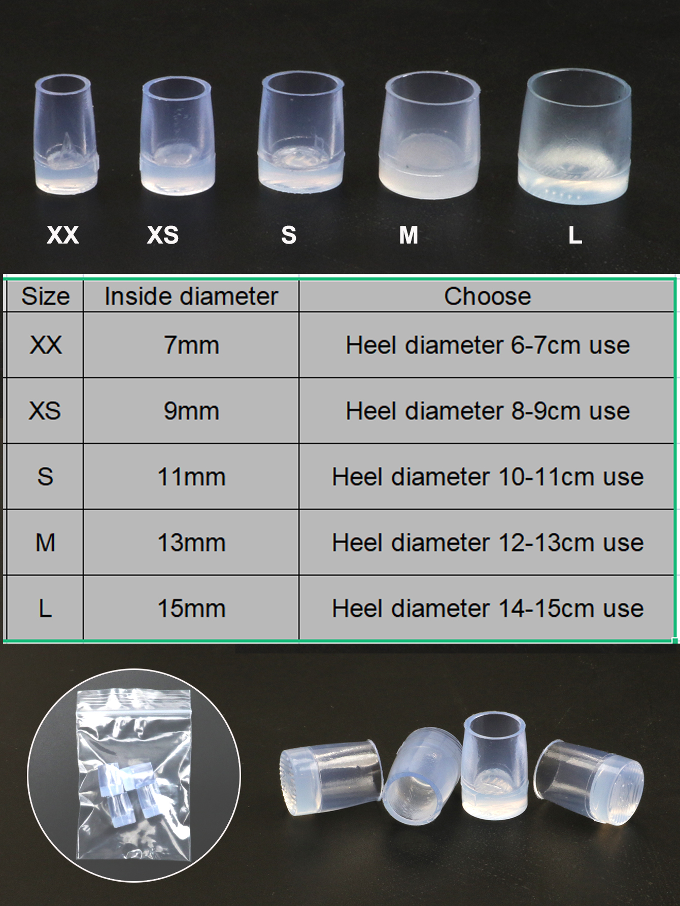 1 Pair High Heel Protectors, Stiletto High Heel Caps, Heel Protector ...