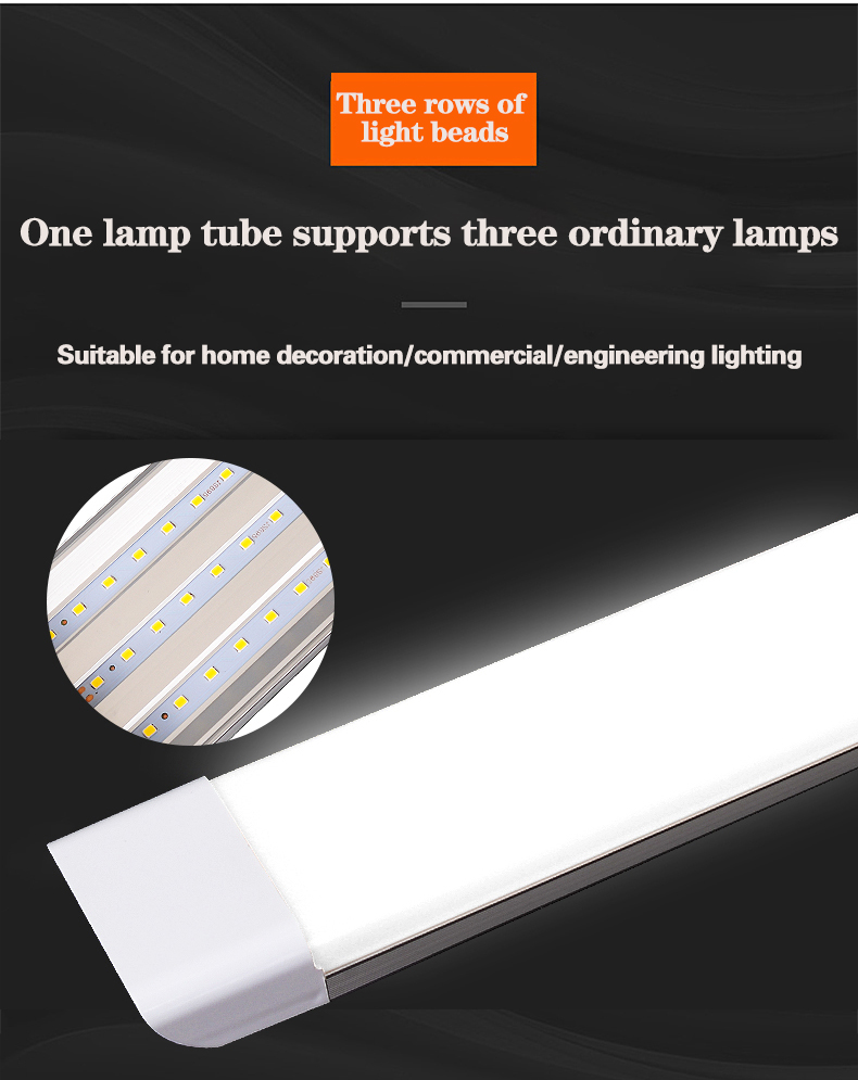 【5 PCS】LED Tube Light for Ceiling 120*7CM Super Bright Office Linear ...