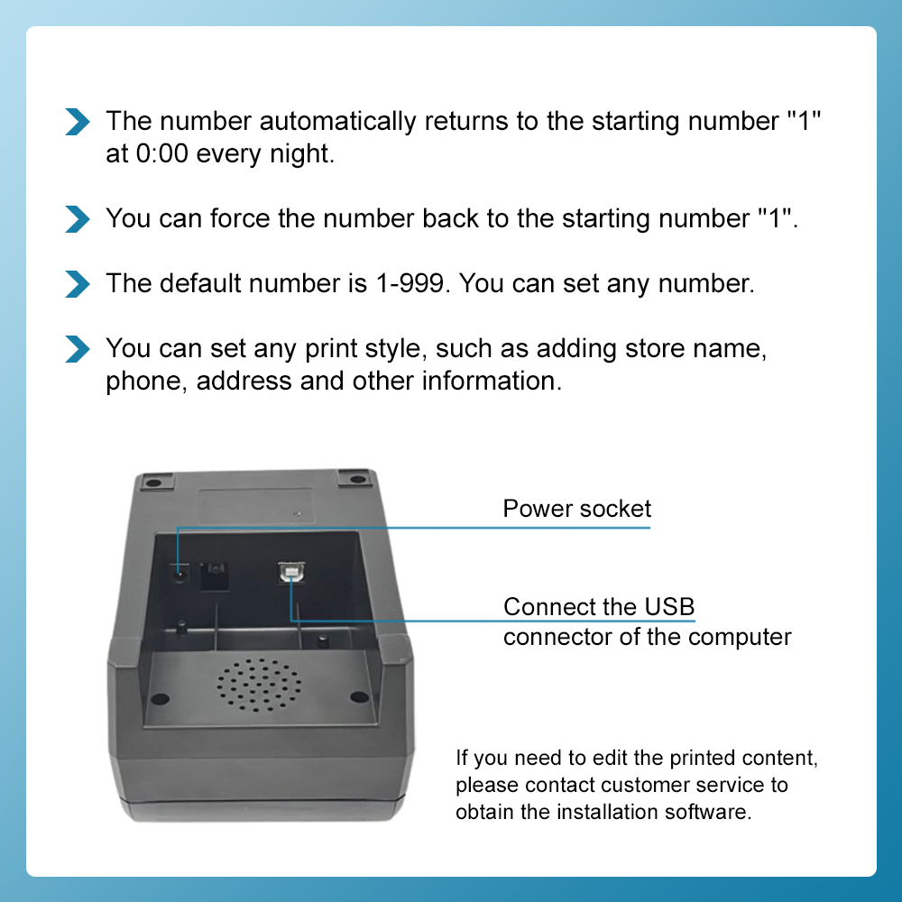 Customer Number Printer Queue Thermal Printer for Queue Number Ticket ...