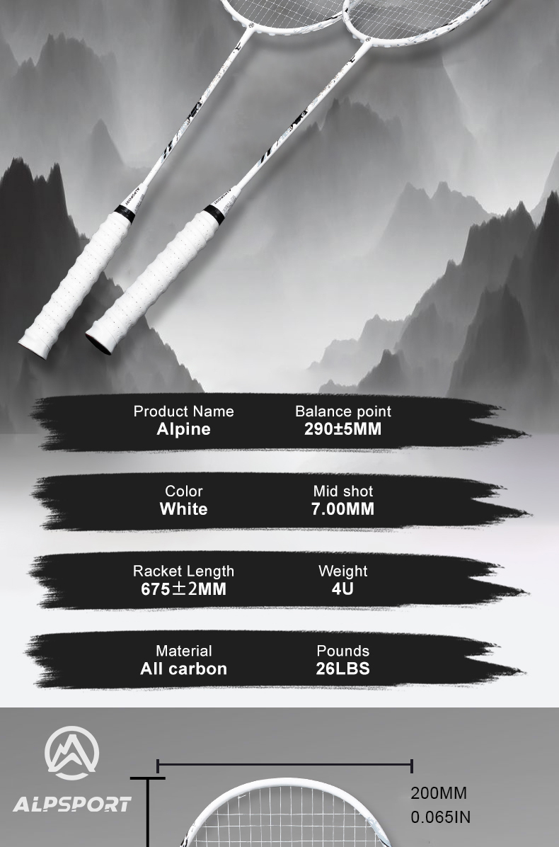 ALPSPORT New SS 4U 100% Full Carbon Fiber Pro Racket Badminton Original ...