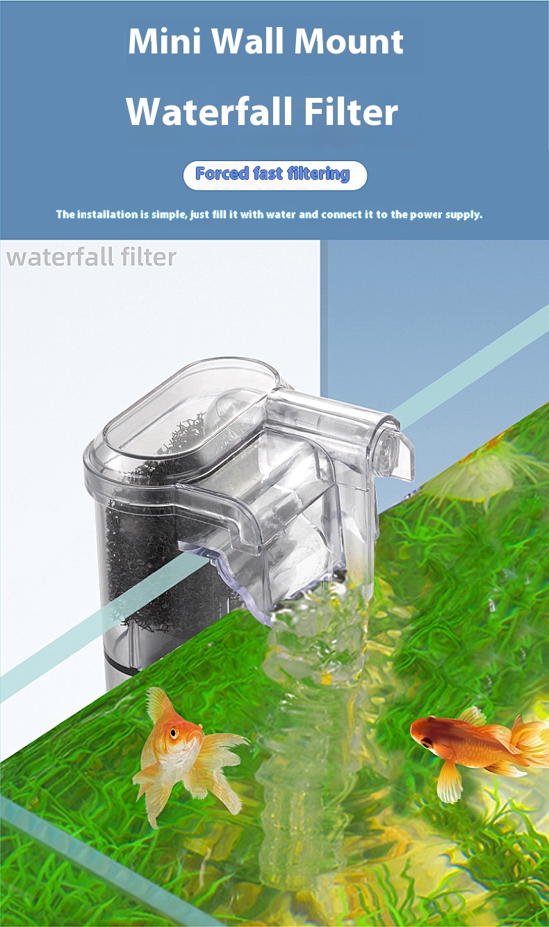 Mini wall mounted filter, fish tank, waterfall filter, small fish tank ...