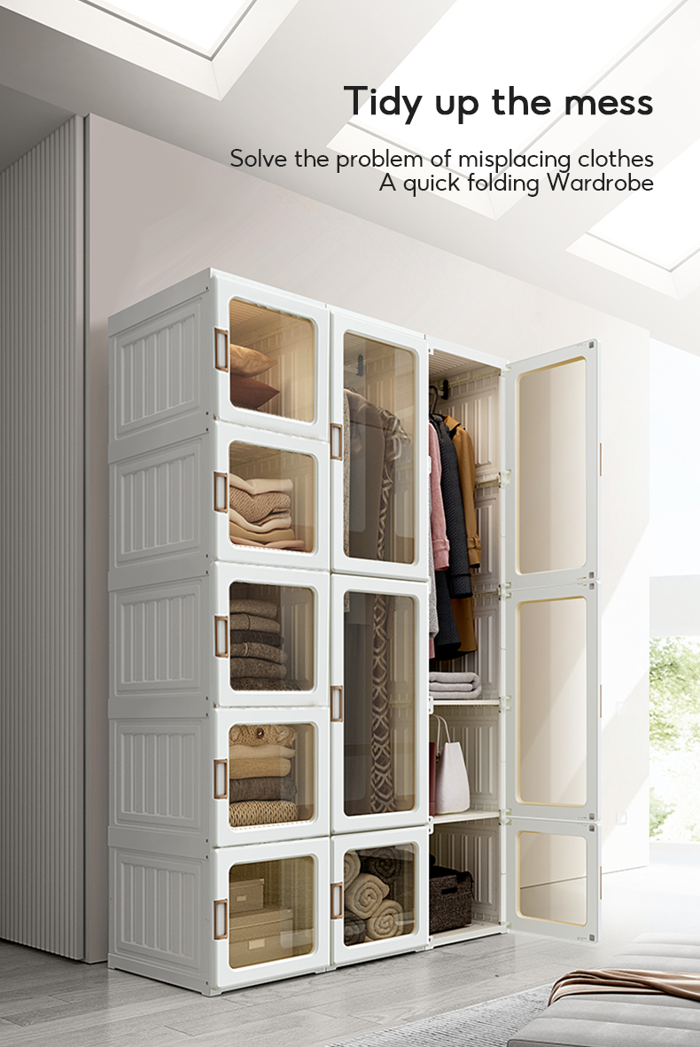 ANTBOX Clothes Cabinet Wardrobe 360L-890L Large Storage Capacity ...