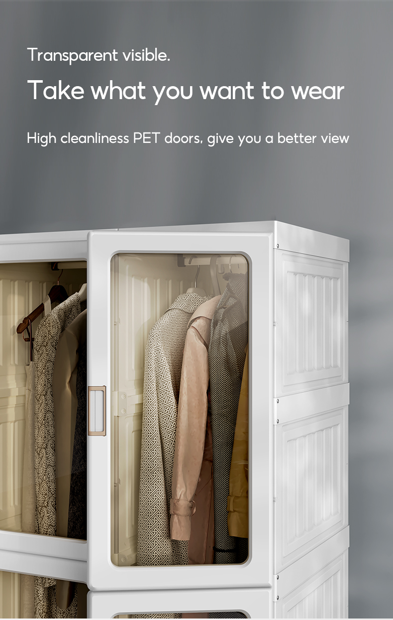 ANTBOX Wardrobe 6 Cubes 1Hanger 360L Portable Installation Free ...