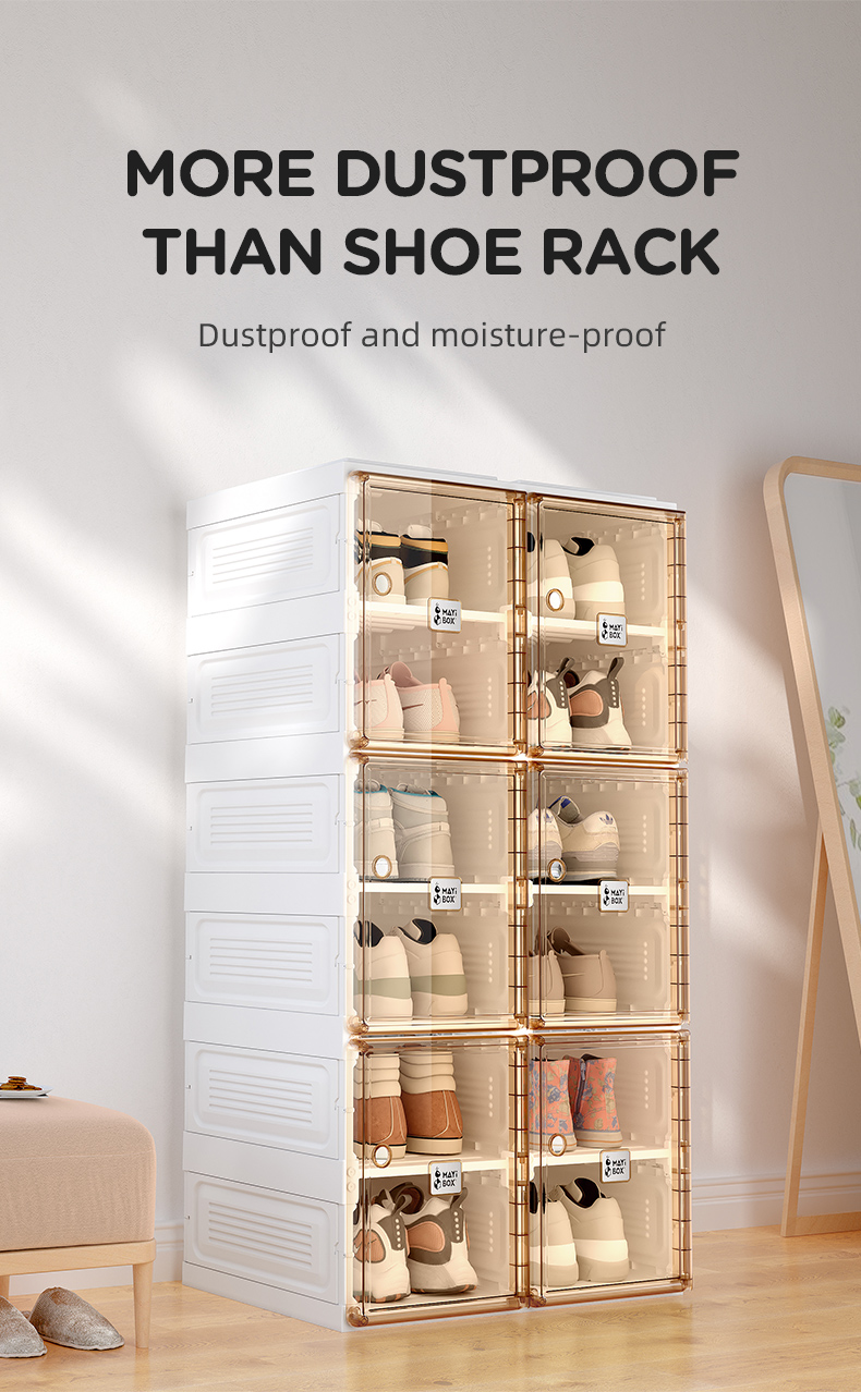 ANTBOX Foldable Shoe Box Racks Shoe Cabinets Shoes Storage Organisers for Sports Slippers ...