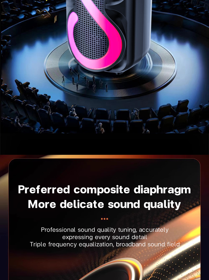 4"*2 speakers bluetooth with mic wireless Karaoke Party Stereo HIFI ...