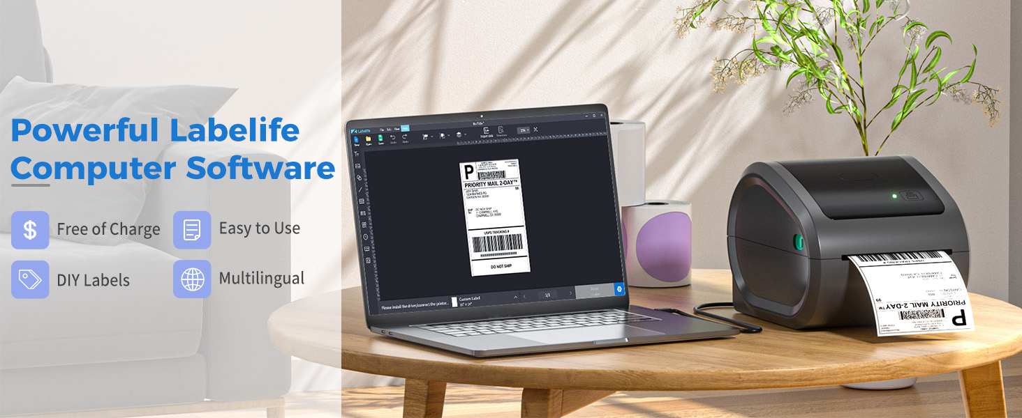 Phomemo D520BT Bluetooth Thermal Printer,Inkless Waybill Printer,Great ...