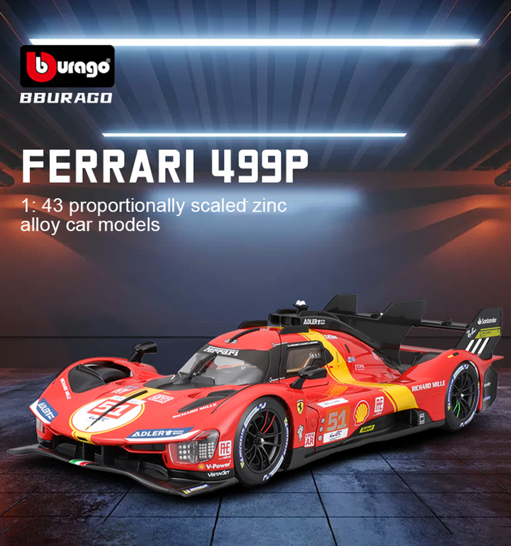 Bburago 1:43 Ferrari 499p#51 24H Le Mans Rally Champion Racing Car Diecast Model Toy Collection ...