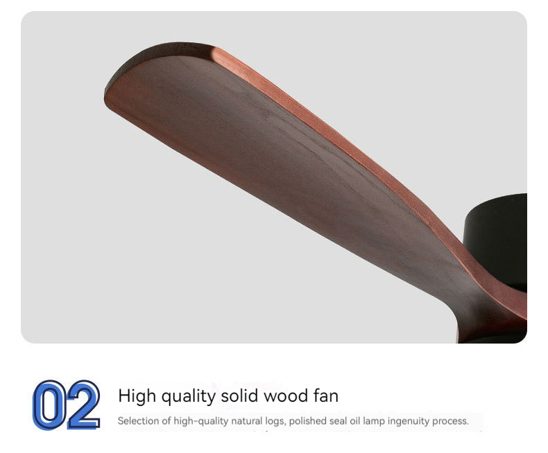 52 inch ceiling fan Solid wood straight blade fan lamp 220V American ...