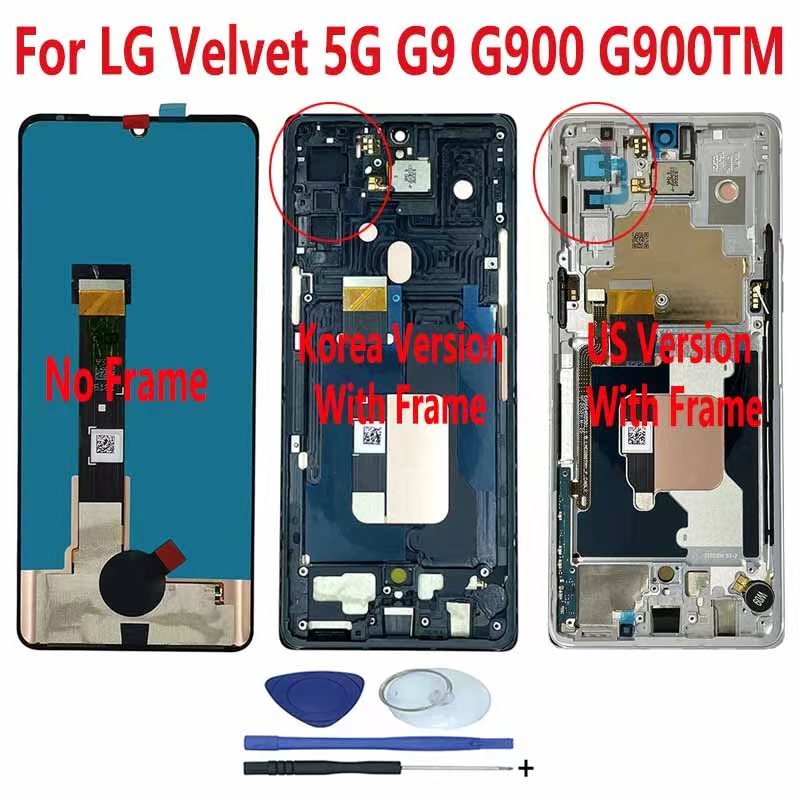 Original AMOLED Display For LG Velvet 5G LCD with Frame Display Touch Screen Digitizer Full Set ...